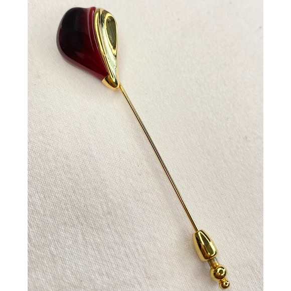Trifari | Jewelry | Crown Trifari Stick Pin Abstract Amber Lucite Gold ...